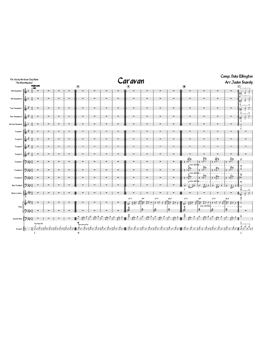 Caravan a jazz band Sheet Music with Chords for Piano, Trombone ...