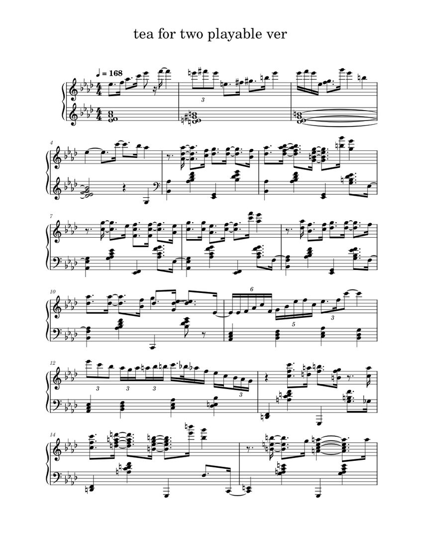 Tea for Two Sheet Music for Piano (Solo) | MuseScore.com