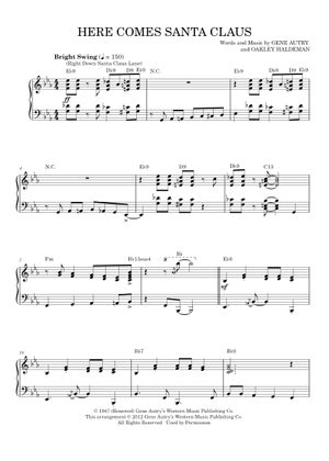 Here Comes Santa Claus (Lead sheet with lyrics ) Sheet Music with ...