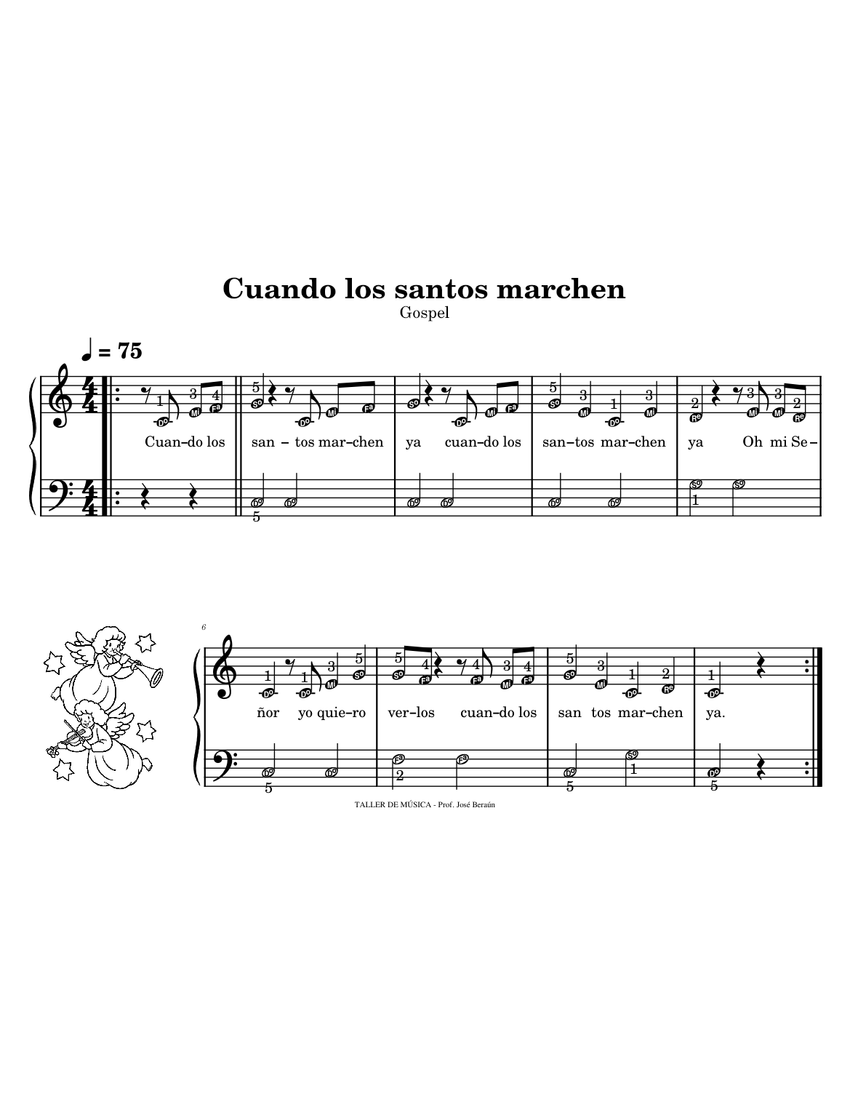 Cuando los santos marchen PIANO melodía y bajos escritos Sheet Music for Piano (Solo) Easy ...