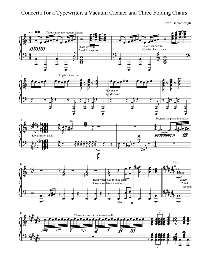 Concerto for a Typewriter, a Vacuum Cleaner and Three Folding Chairs ...