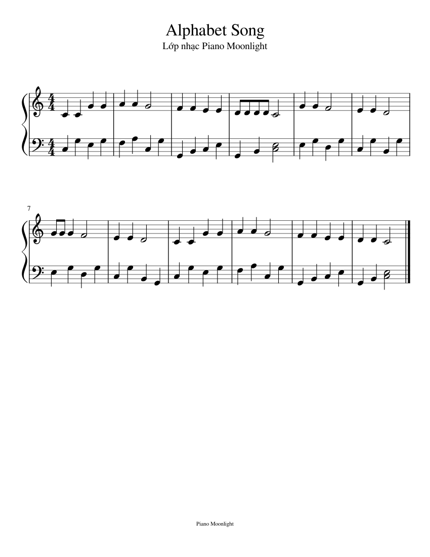 Alphabet Song Sheet music for Piano (Solo) | Musescore.com