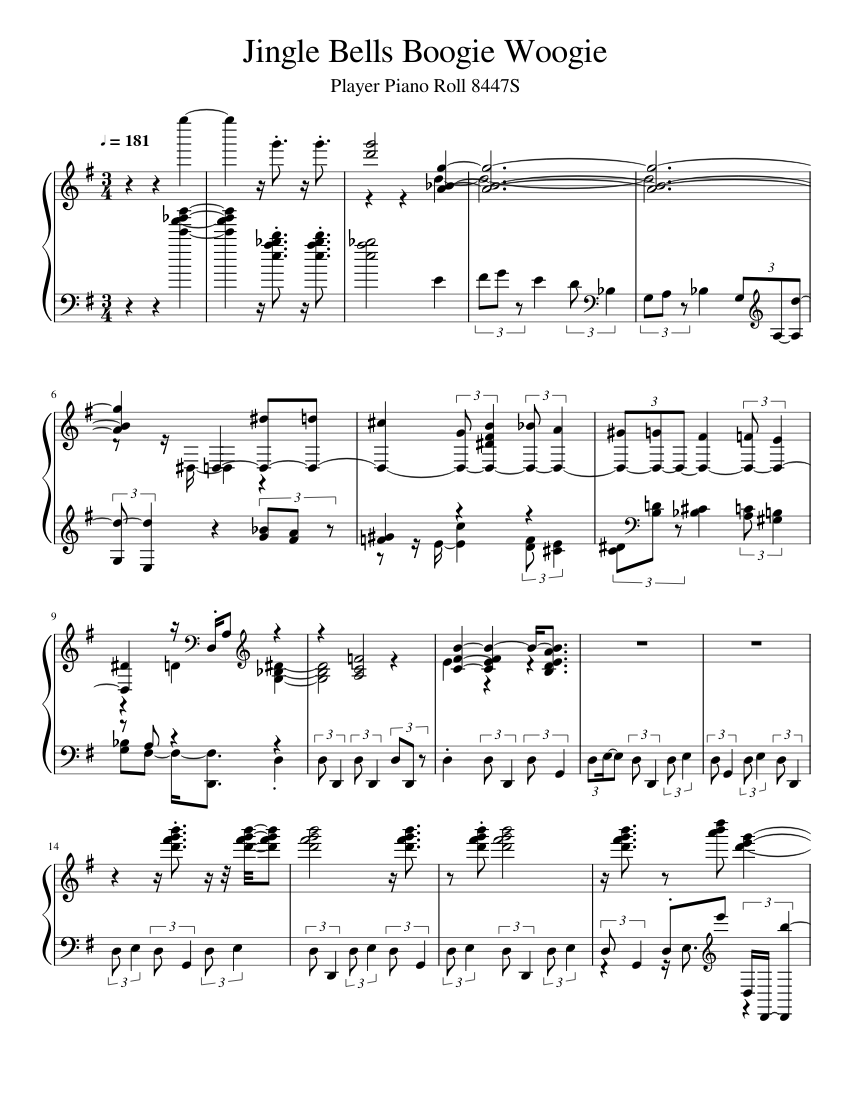 Jingle Bell Boogie Woogie Sheet Music for Piano (Solo) | MuseScore.com