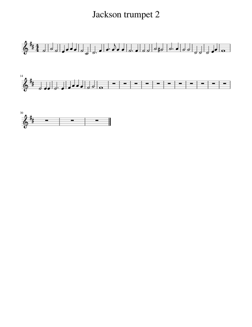 Jackson trumpet 2 Sheet music for Trumpet in b-flat (Solo) | Musescore.com