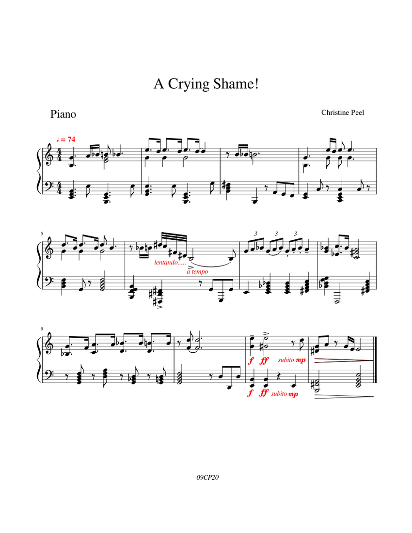 A Crying Shame! Sheet Music for Piano (Solo) | MuseScore.com