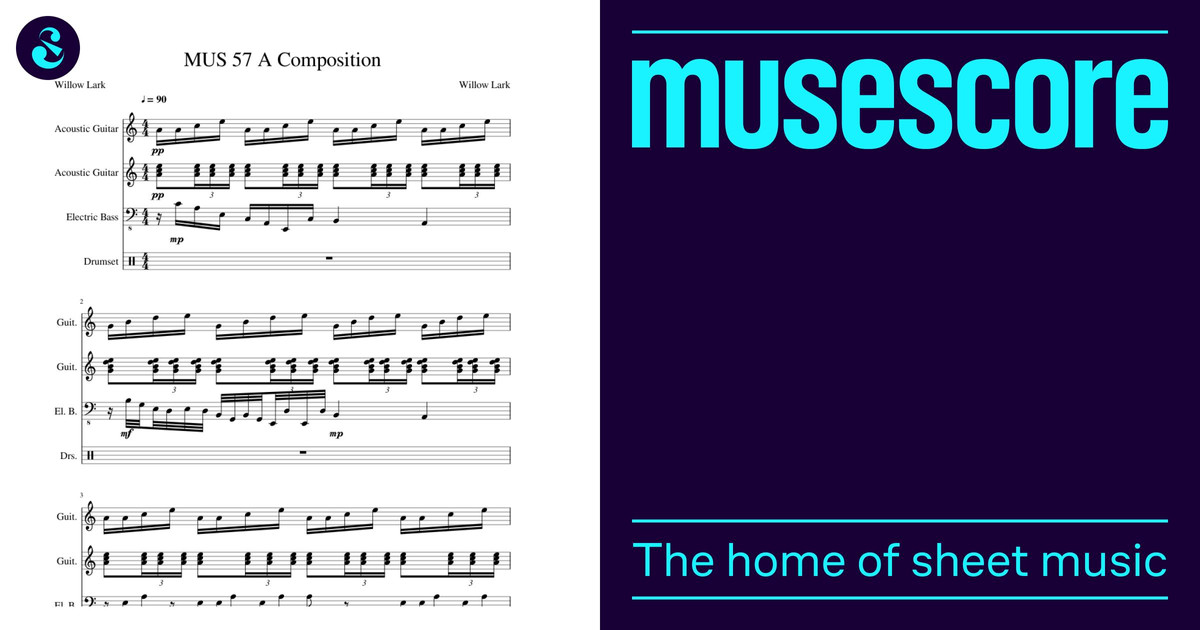 MUS 57 A Composition Sheet music for Guitar, Bass guitar, Drum group ...