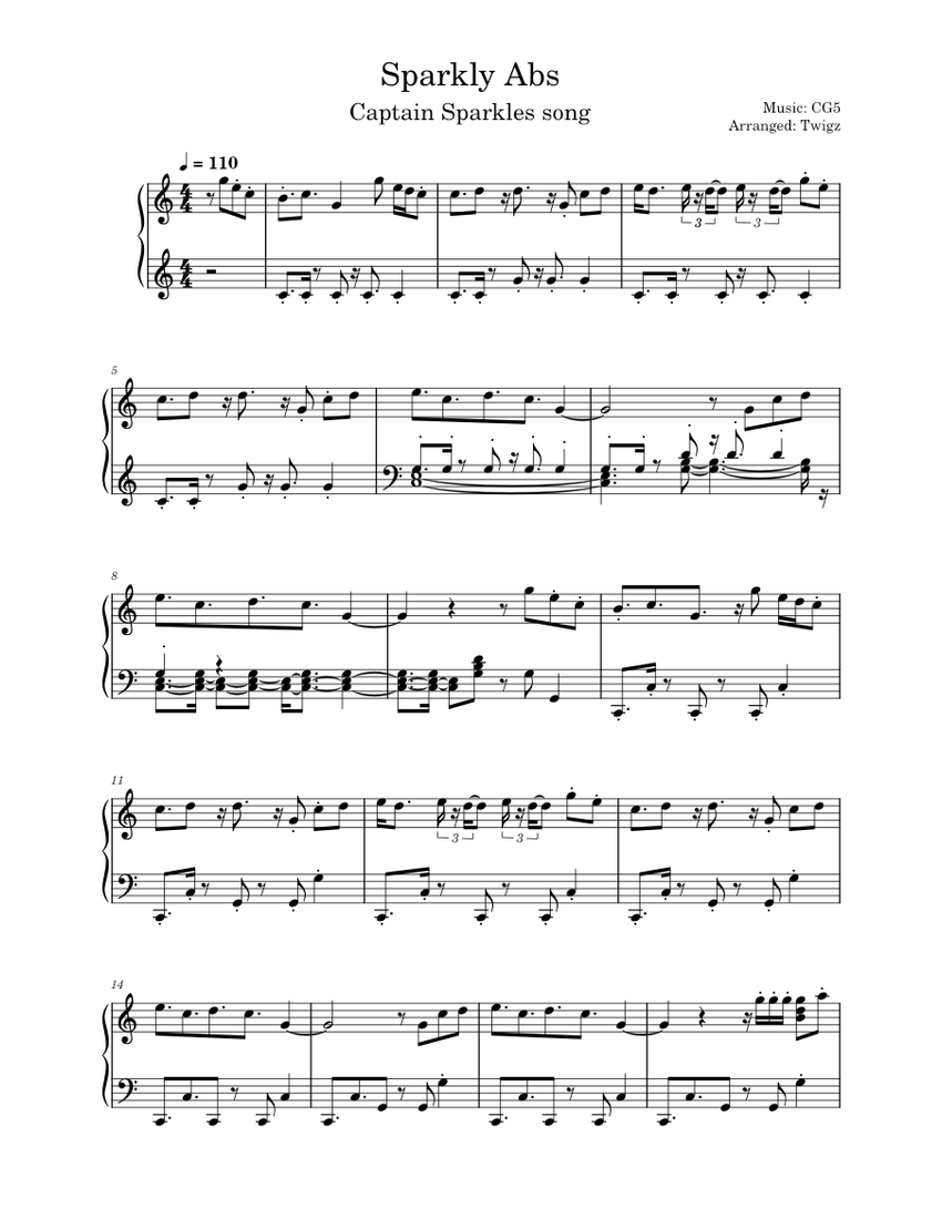 Sparkly Abs – CG5 Sheet music for Piano (Solo) | Musescore.com