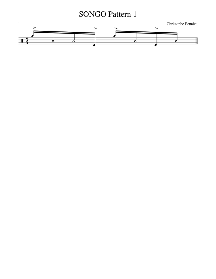 SONGO Pattern 1 Sheet music for Drum group (Solo) | Musescore.com