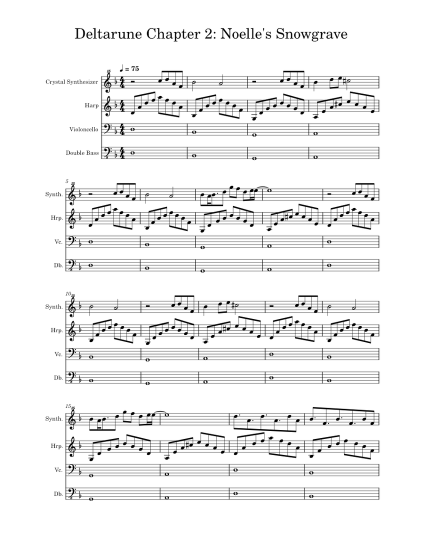 Deltarune Chapter 2: Noelle's Snowgrave (Lost Girl) - Toby Fox Sheet ...