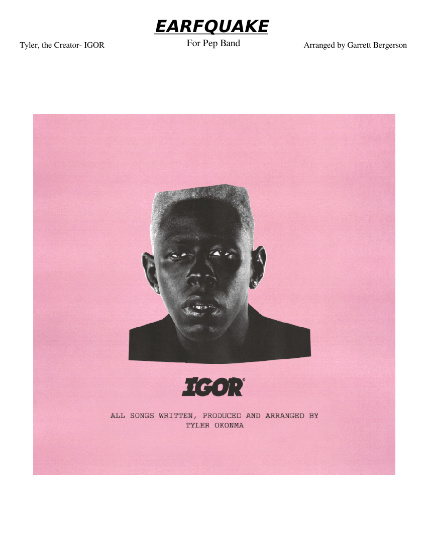 EARFQUAKE by Tyler, the Creator, IGOR Pep Band Arrangement Sheet Music ...