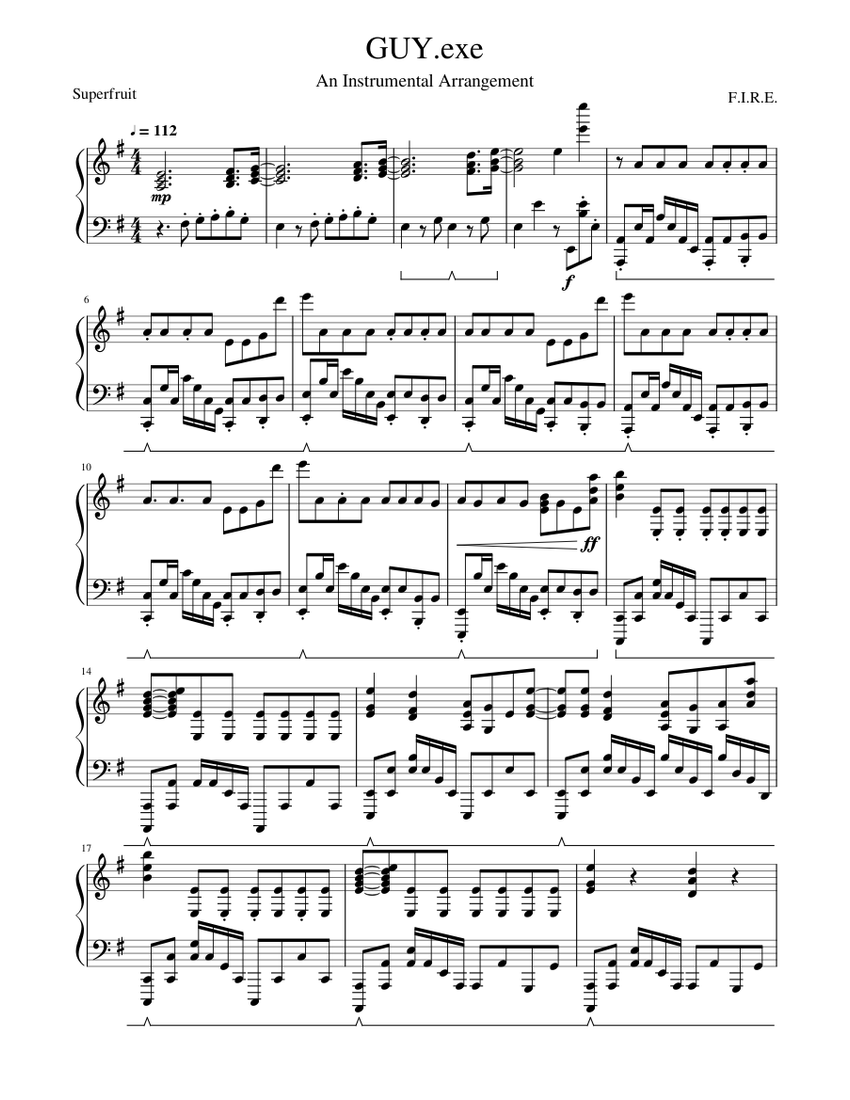 Superfruit - GUY.exe Sheet Music for Piano (Solo) | MuseScore.com