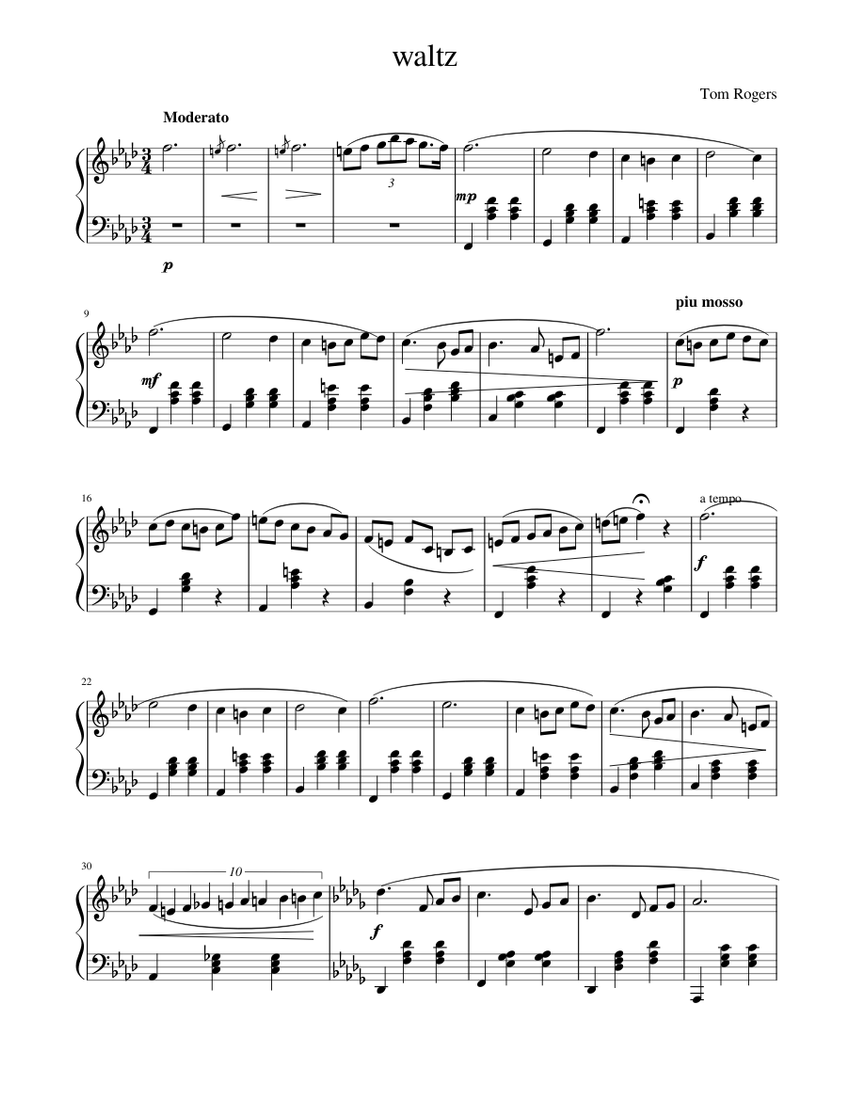 Waltz Sheet music for Piano (Solo) Easy | Musescore.com