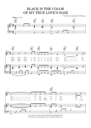 Black is the Color (of My True Love's Hair) – Misc Traditional Green ...