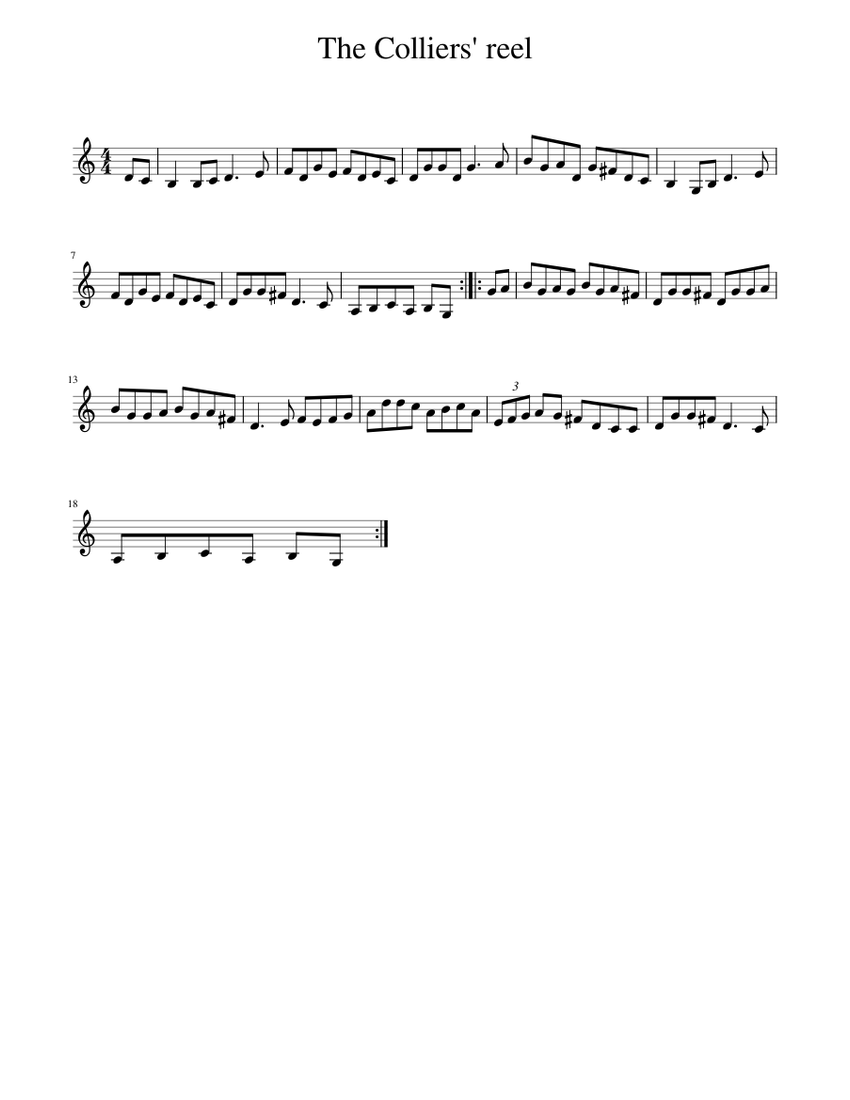 The Colliers' reel Sheet Music for Piano (Solo) Easy | MuseScore.com