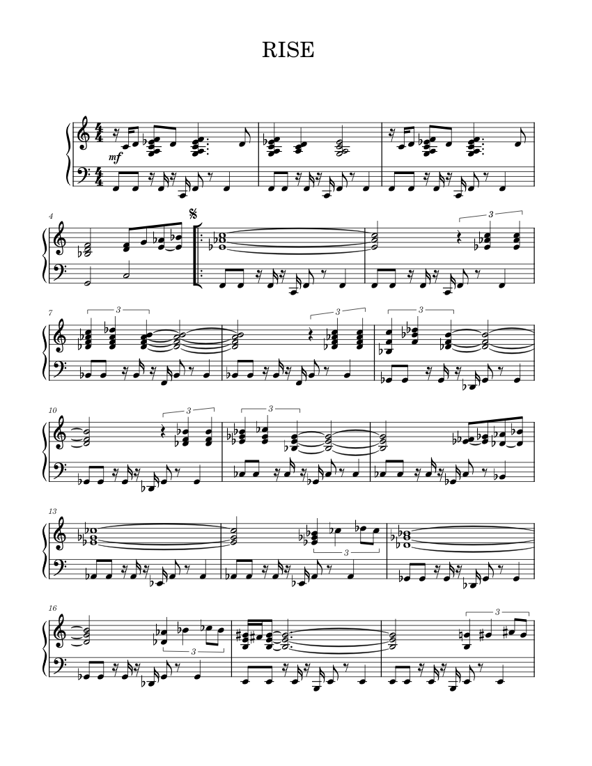 Rise – Herb Alpert Sheet Music for Piano (Solo) | MuseScore.com