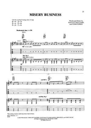 the only exception paramore tabs