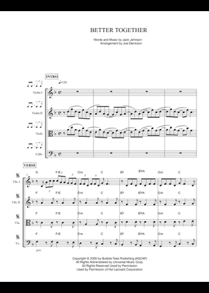 jack johnson better together string quartet