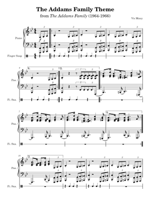 The Addams Family Chord Version For Guitarkeyboard