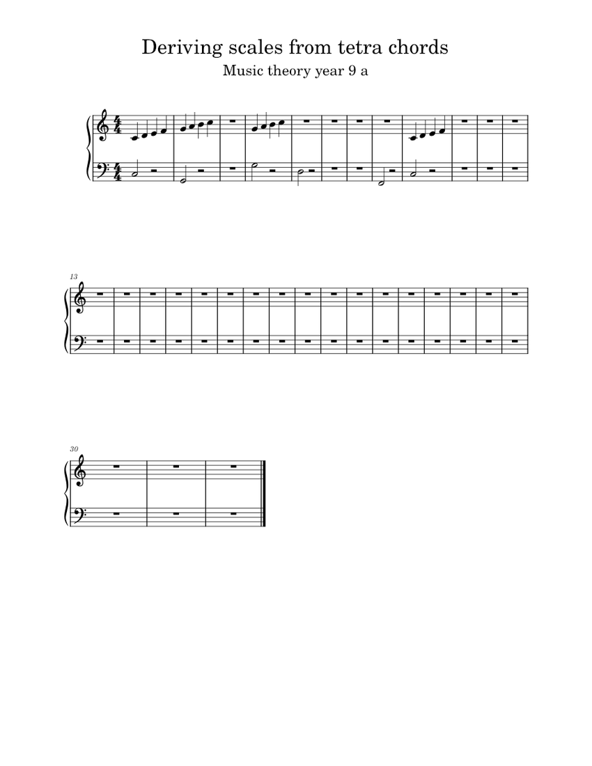 Deriving scales from tetra chords Level 1 Sheet music for Piano (Solo ...
