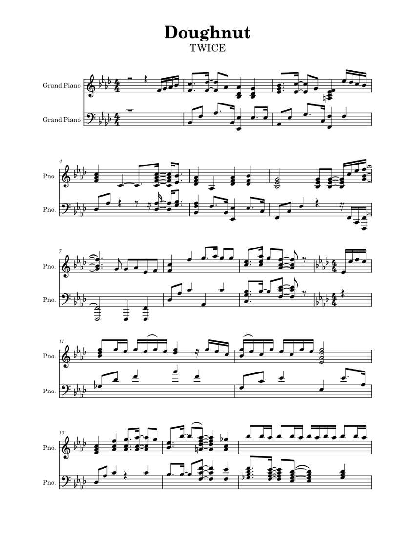 Doughnut – TWICE doughnut Sheet music for Piano (Solo) | Musescore.com