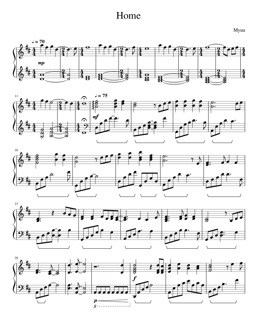 Home - Myuu Sheet Music for Piano (Solo) | MuseScore.com