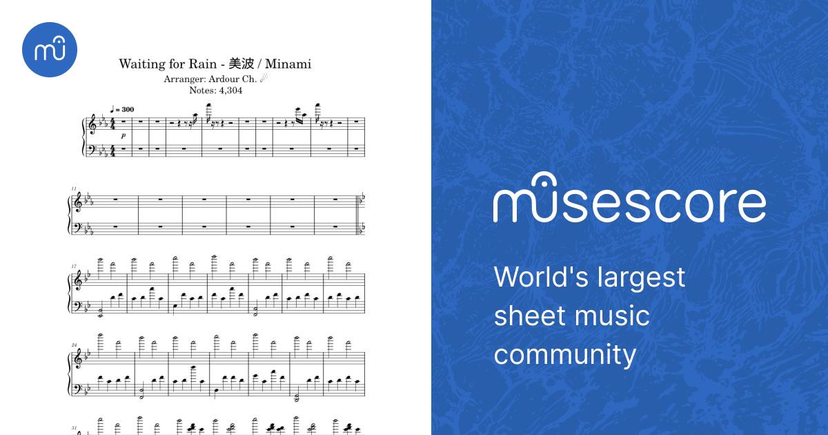 004 - Waiting for Rain / 美波 (Minami) Sheet music for Piano (Solo ...