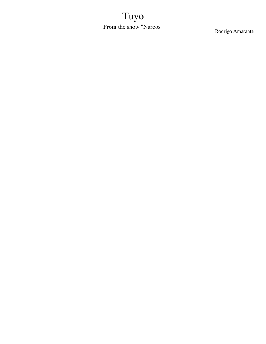 Tuyo Sheet Music and Tab for Vocals, Violin, Guitar, Bass guitar & more ...