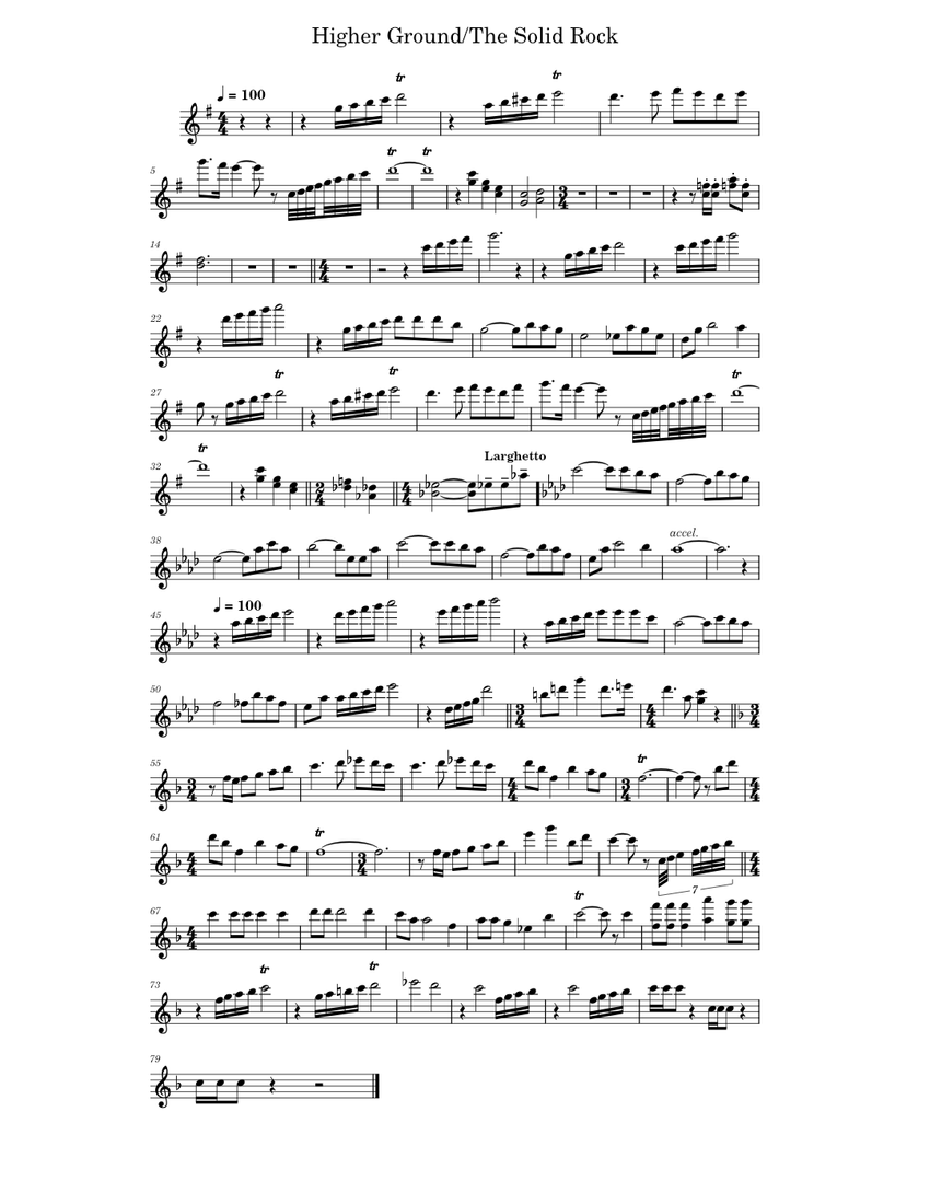 HBBC – Rev. E. A. Fergerson Higher Ground The Solid Rock flute Sheet ...