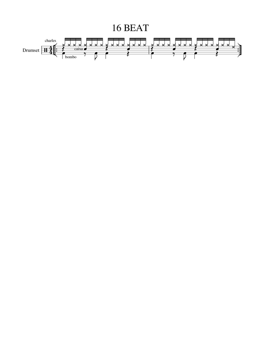 16 BEAT Sheet Music for Drum group (Solo) | MuseScore.com