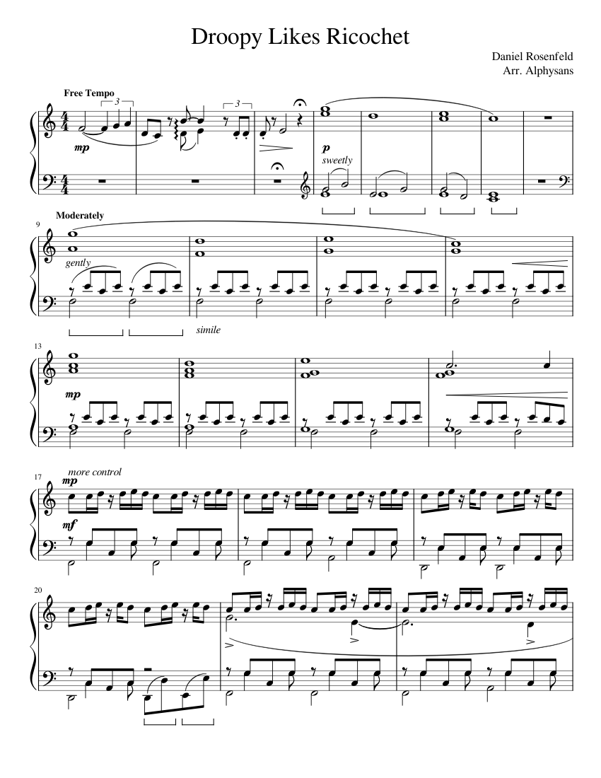 Droopy Likes Ricochet Sheet music for Piano (Solo) | Musescore.com