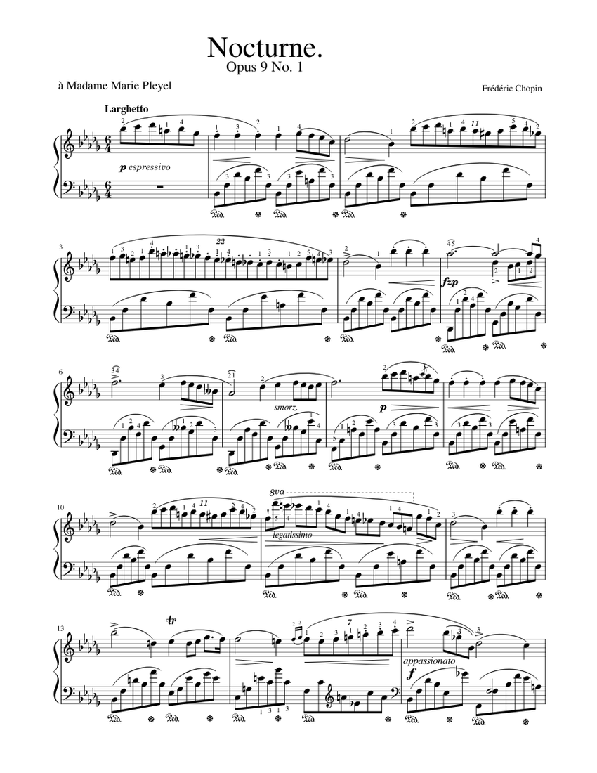 Nocturne, Op.9 No 1 – Frédéric Chopin Sheet music for Piano (Solo ...