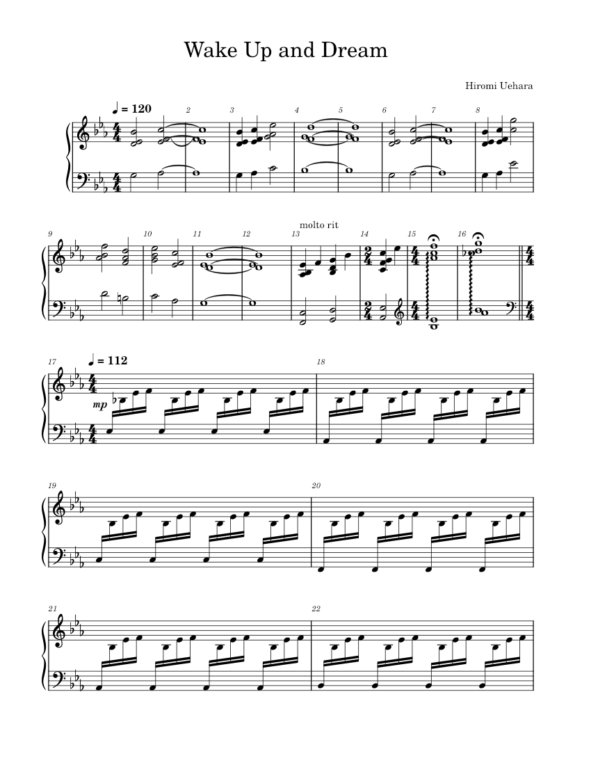 Wake Up and Dream – Hiromi Uehara Sheet music for Piano (Solo ...