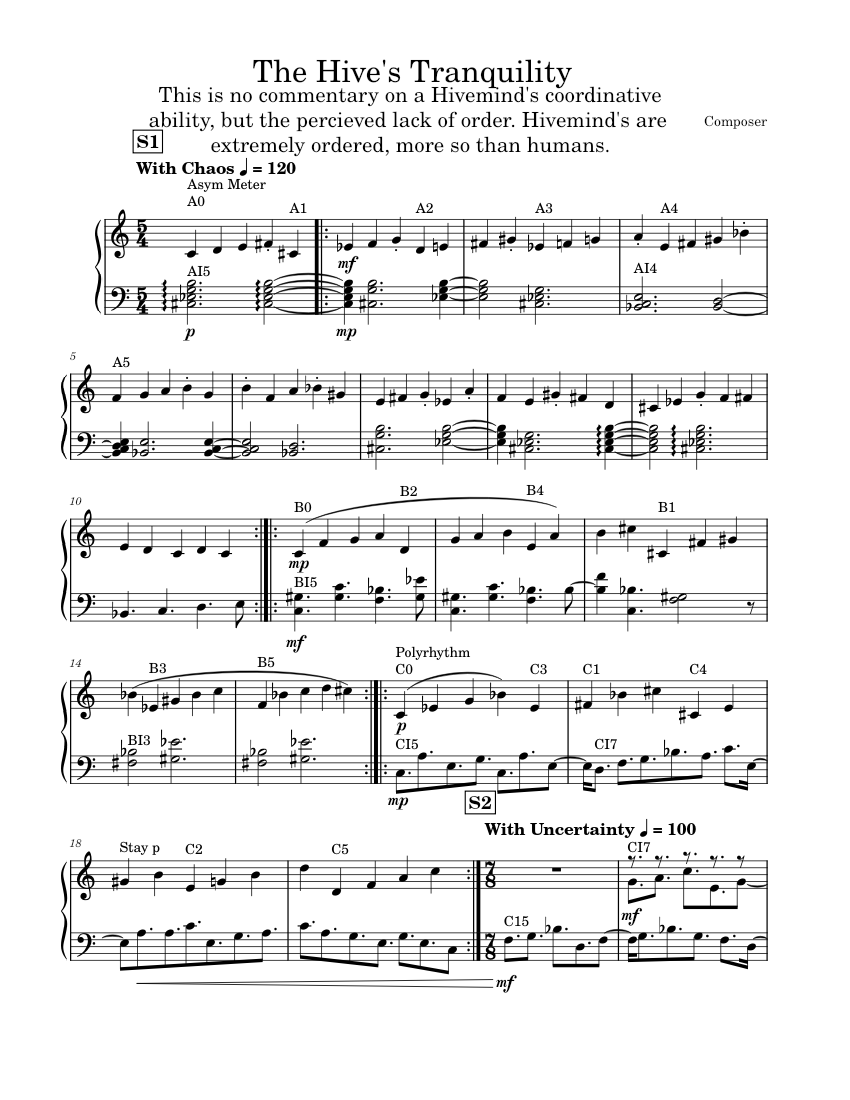 Hive's Tranquility Sheet music for Piano (Solo) | Musescore.com