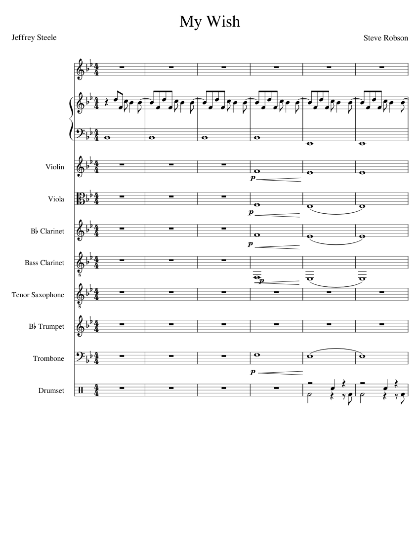 My Wish Sheet music for Piano, Trombone, Vocals, Clarinet in b-flat ...
