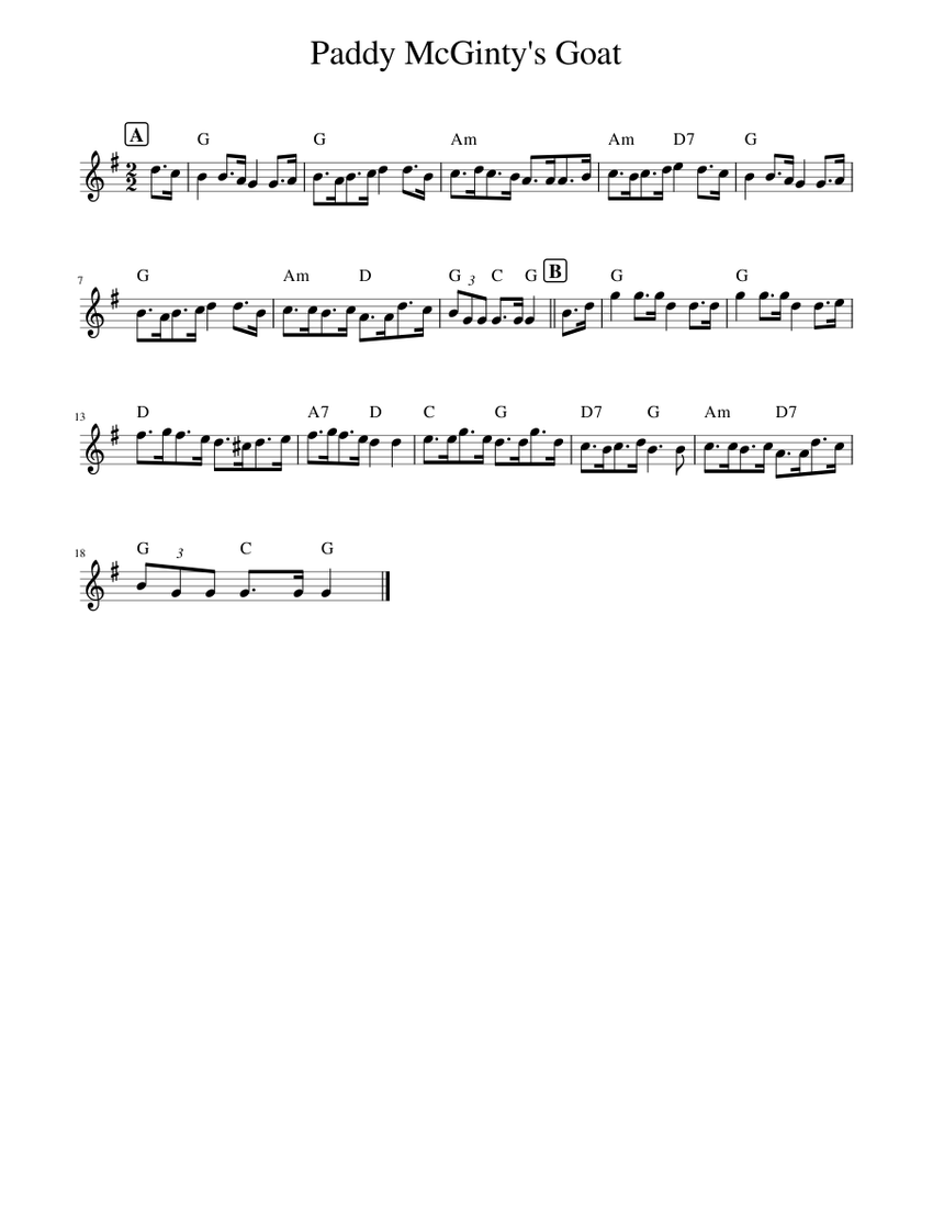 Paddy McGinty's Goat Sheet music for Piano (Solo) Easy | Musescore.com
