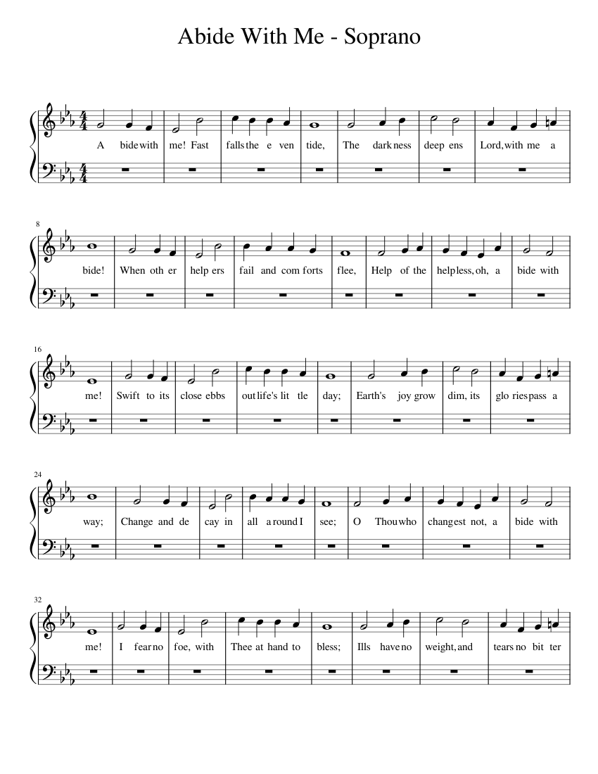 Abide With Me - Soprano Sheet music for Piano (Solo) | Musescore.com