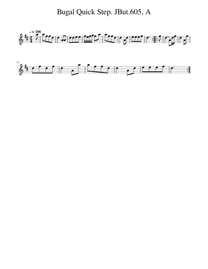 Bugal Quick Step. JBut.605, A Sheet music for Piano (Solo) Easy ...