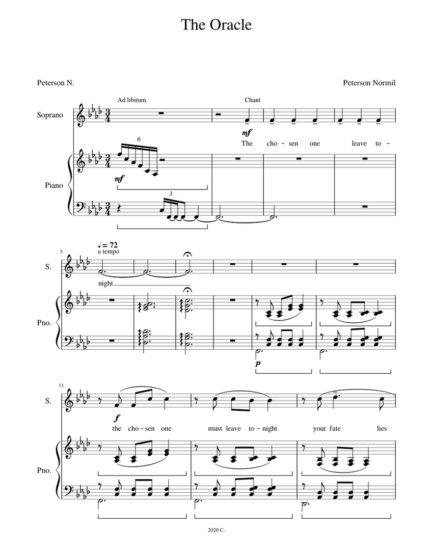Oracle Sheet music for Piano (Solo) | Musescore.com