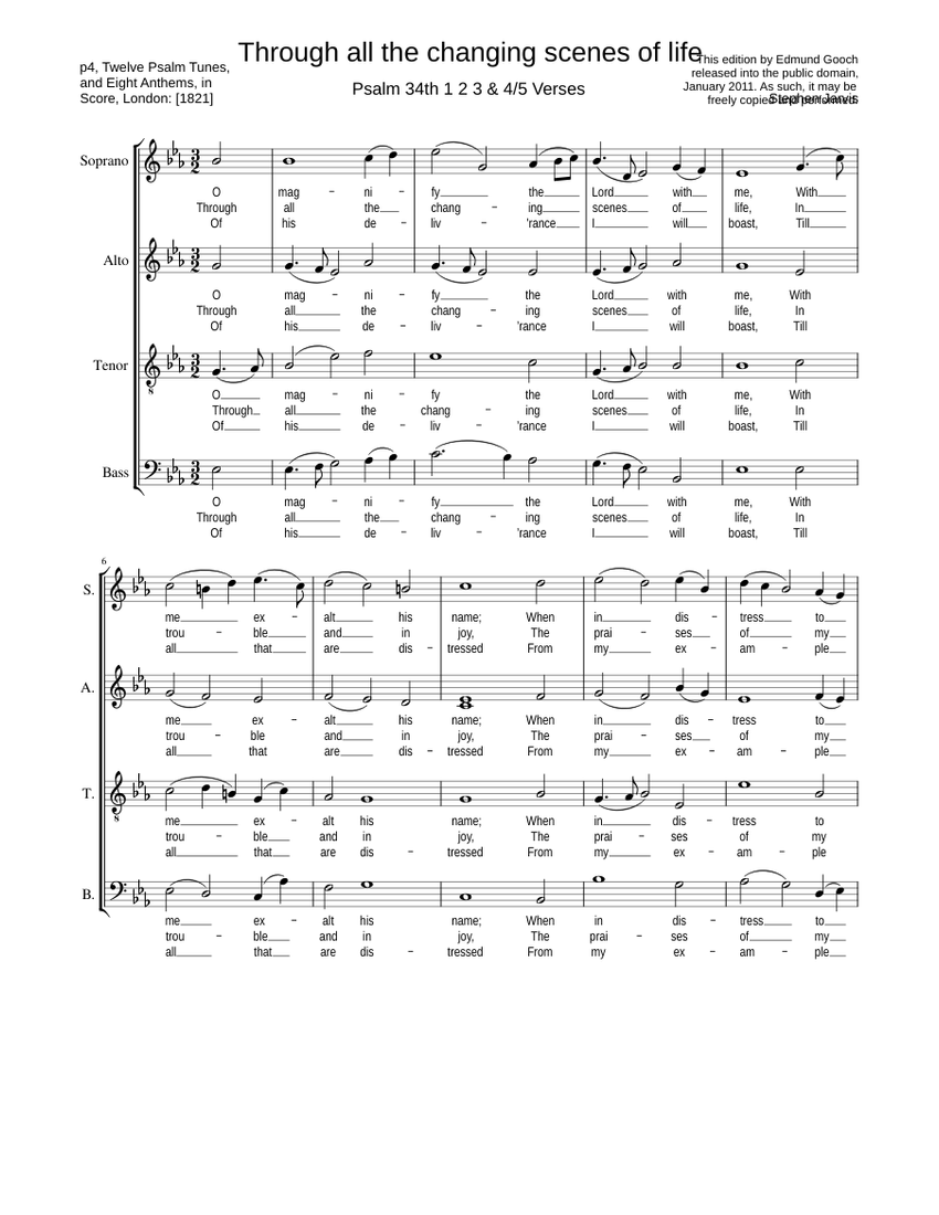 Through all the changing scenes of life - Stephen Jarvis Sheet music ...
