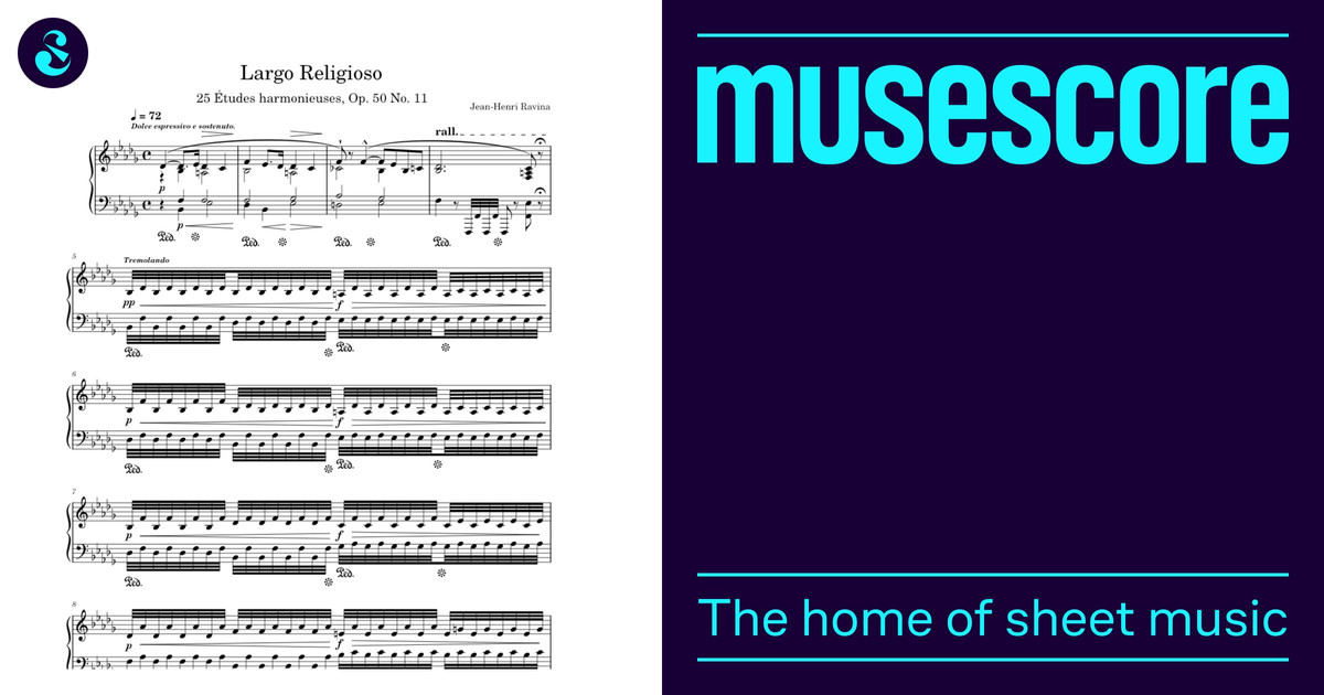 Largo Religioso – Jean-Henri Ravina Sheet Music for Piano (Solo ...