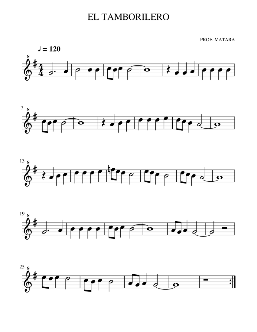 EL TAMBORILERO EN FLAUTA - piano tutorial