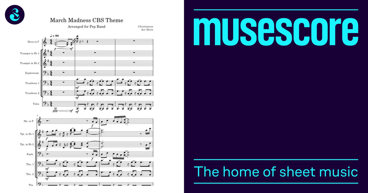March Madness Theme Sheet Music for Trombone, Tuba, French horn ...