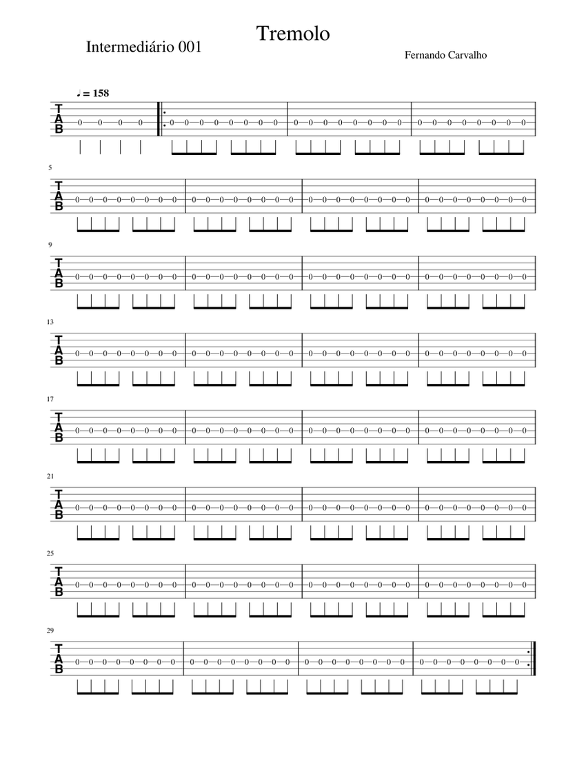 Tremolo _ 158 BPM -_- Intermediário - piano tutorial