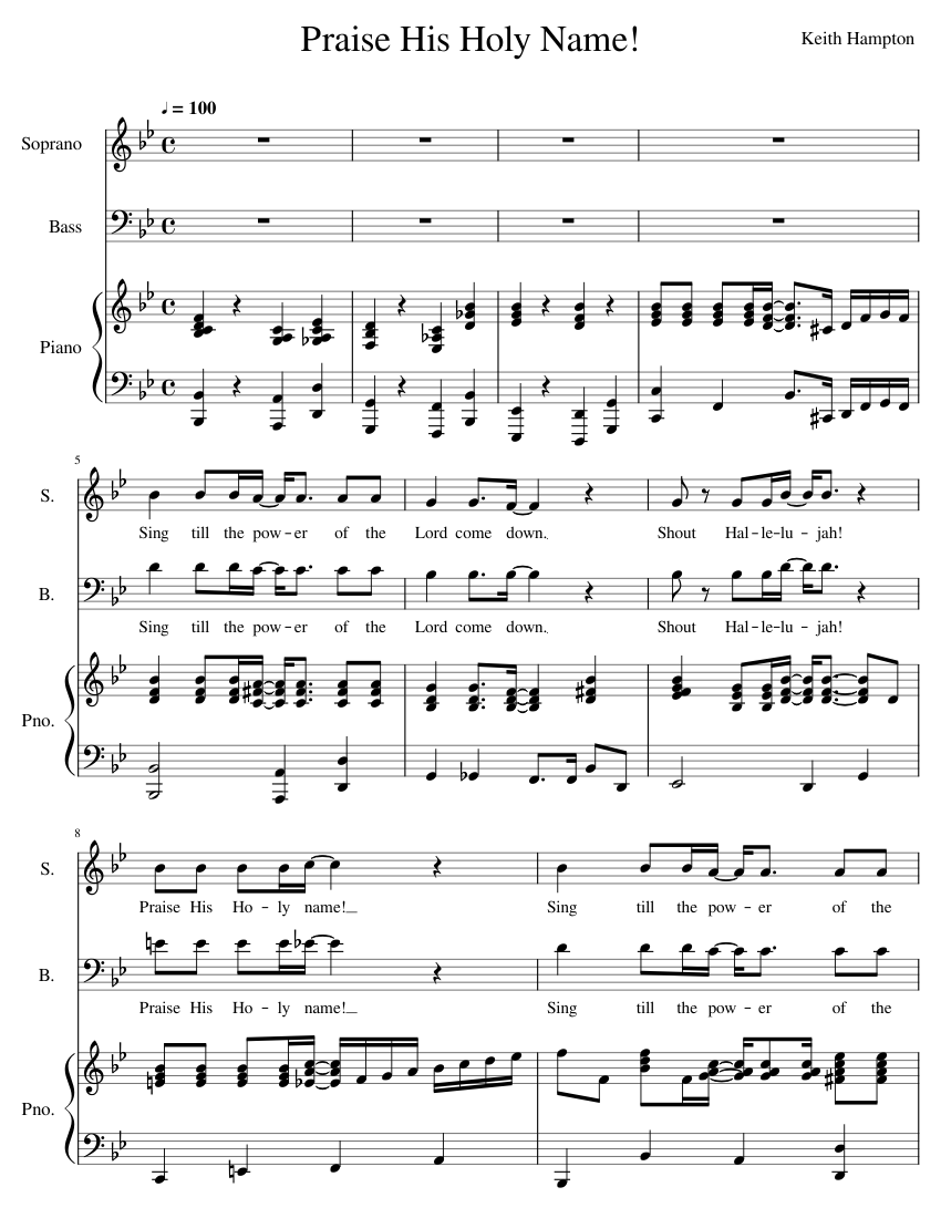 Praise His Holy Name! Sheet Music for Piano (Mixed Trio) | MuseScore.com