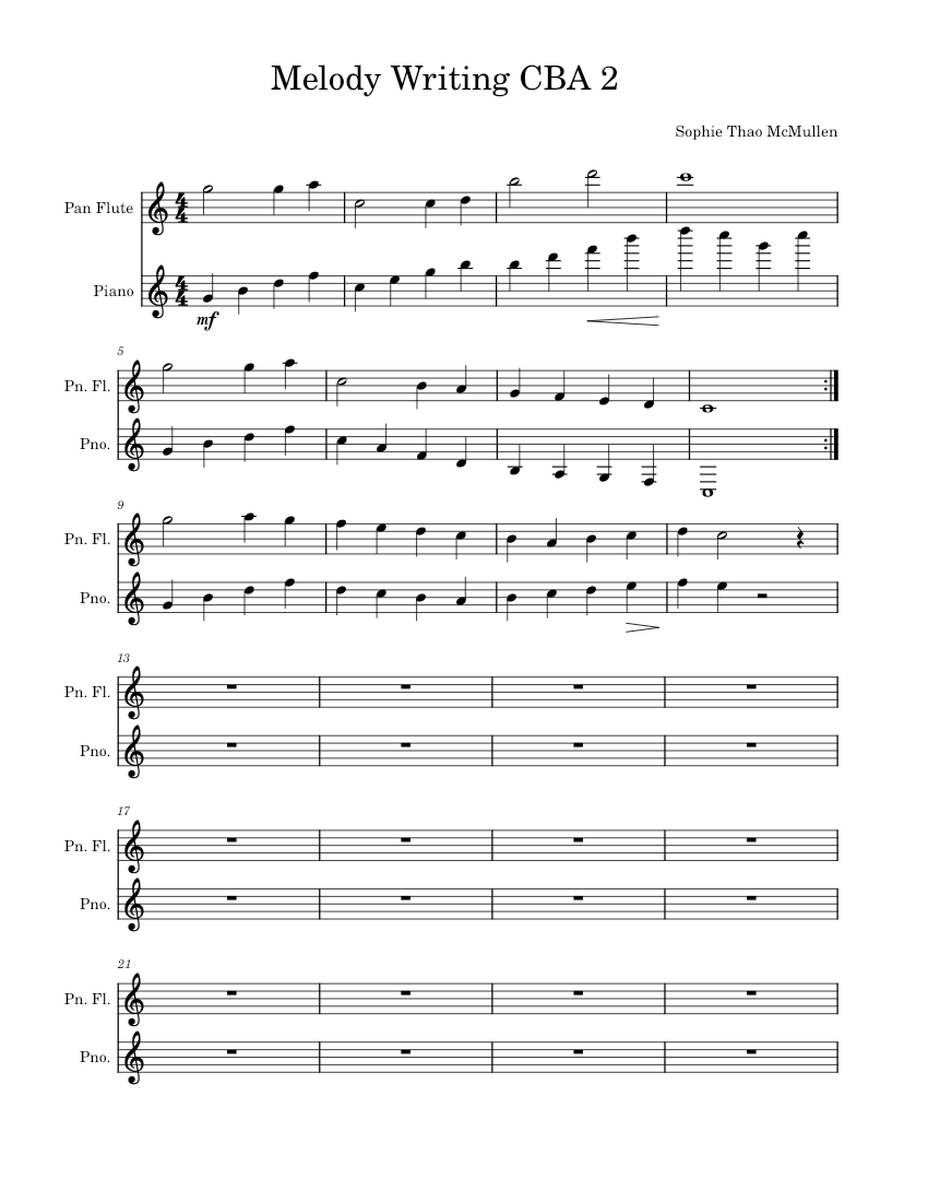 CBA 2 NEWwwwwww Sheet music for Piano, Flute other (Choral) | Musescore.com