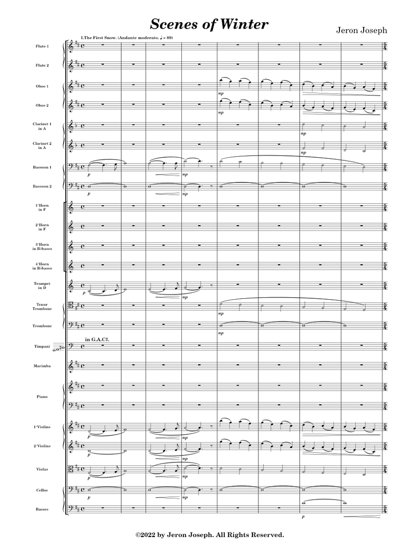Scenes of Winter Sheet music for Piano, Trombone, Trombone tenor, Flute ...