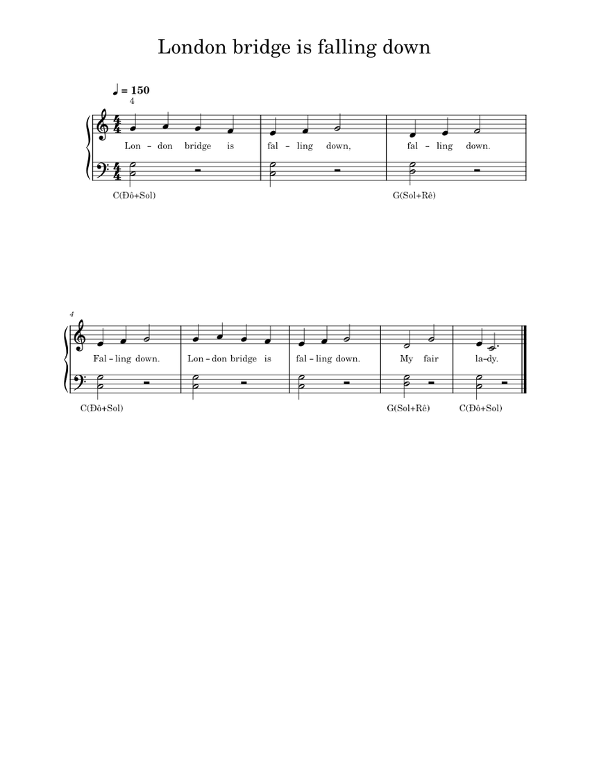 London bridge is falling down Sheet music for Piano (Solo) Easy ...