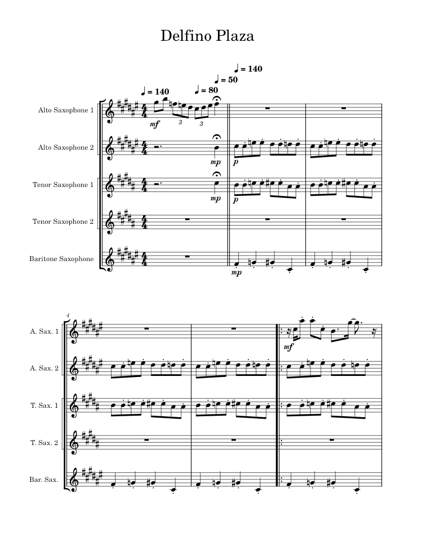 Delfino Plaza - Super Mario Sunshine Sheet Music for Saxophone alto ...
