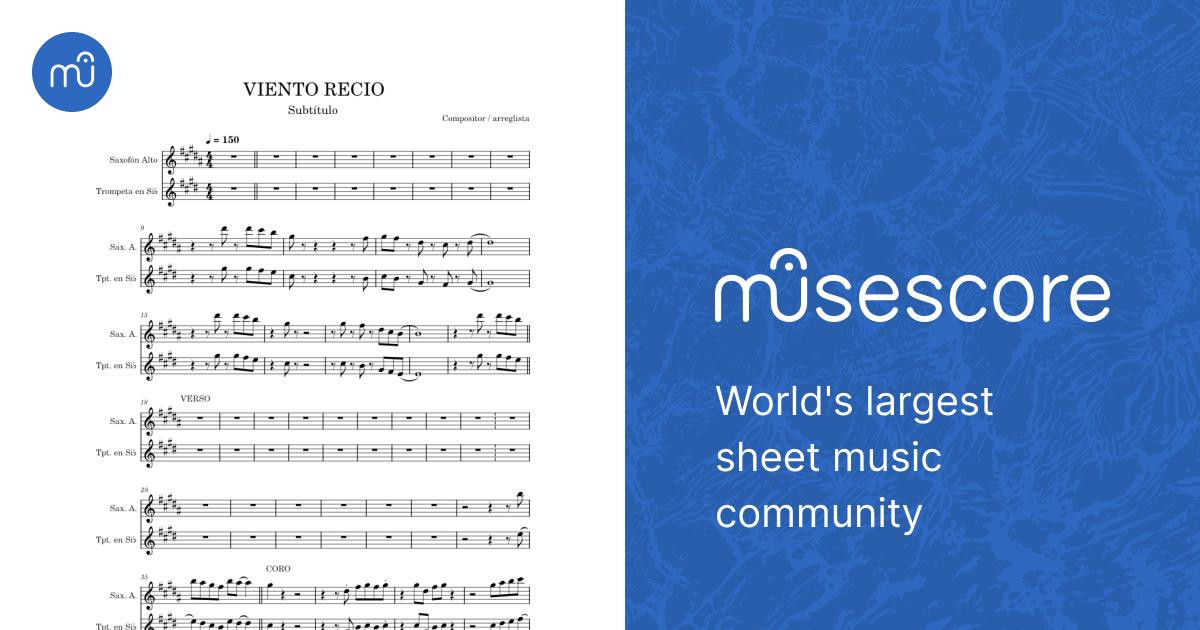 VIENTO RECIO Sheet music for Saxophone alto, Trumpet other (Mixed Duet ...