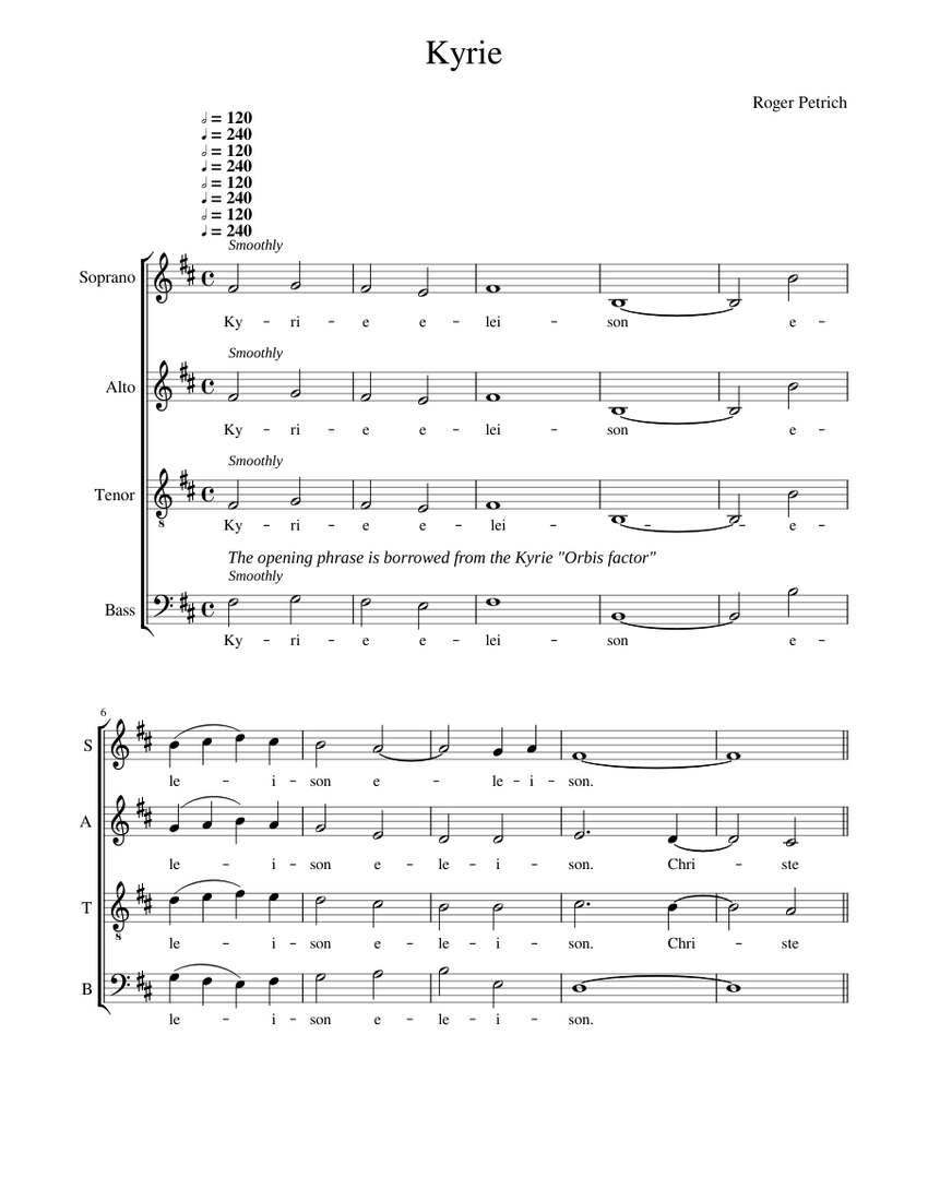 Missa Brevis - Roger Petrich Sheet music for Bass guitar (Solo ...
